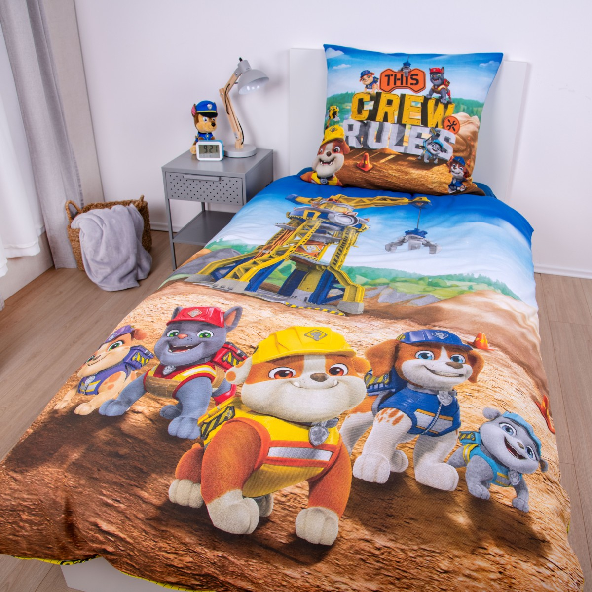 2-delna posteljnina Paw Patrol RUBBLE & CREW 140x200 cm