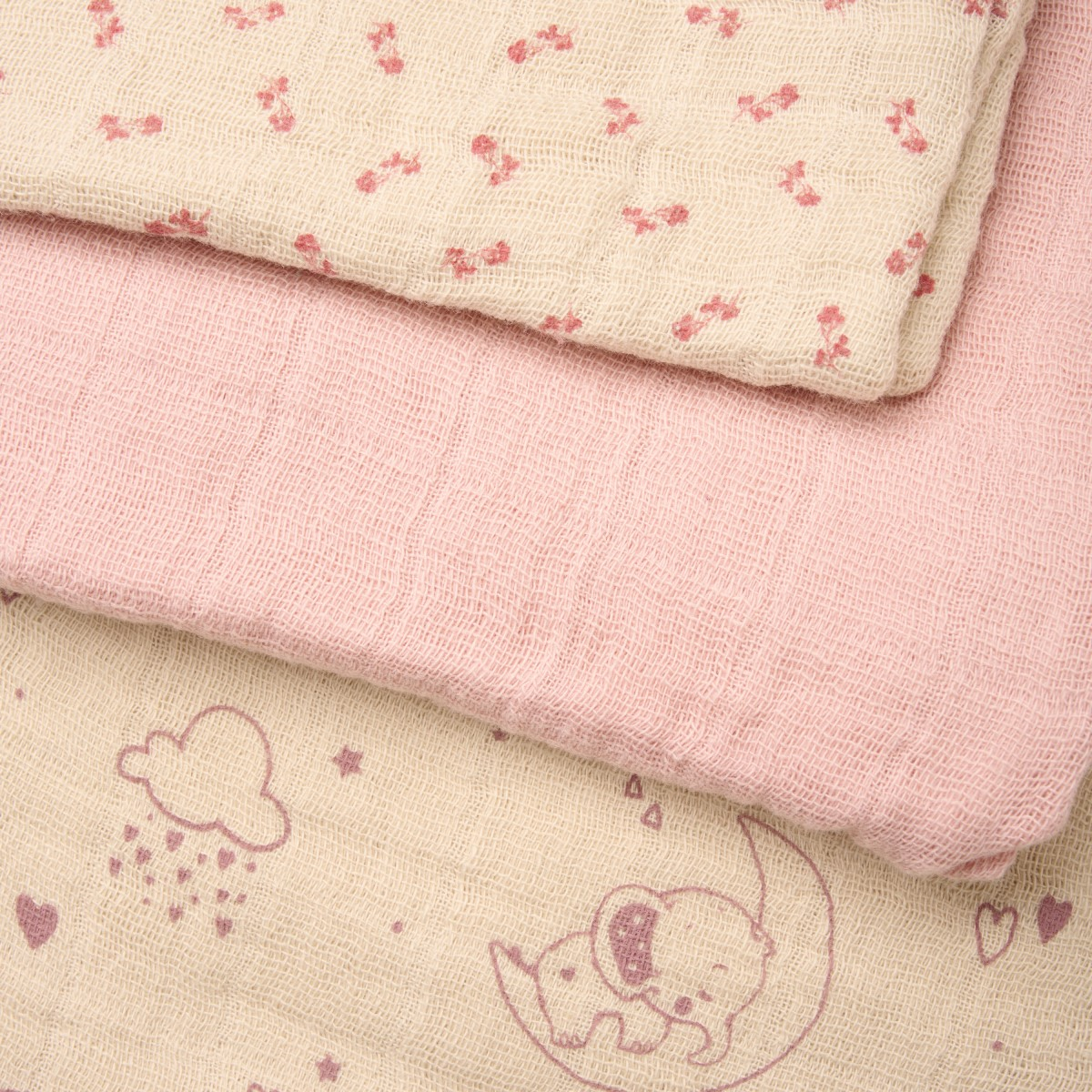 Roza plenice iz organskega bombaža SLONČKI IN ROŽICE - 267 (6 KOSOV) Pippi®