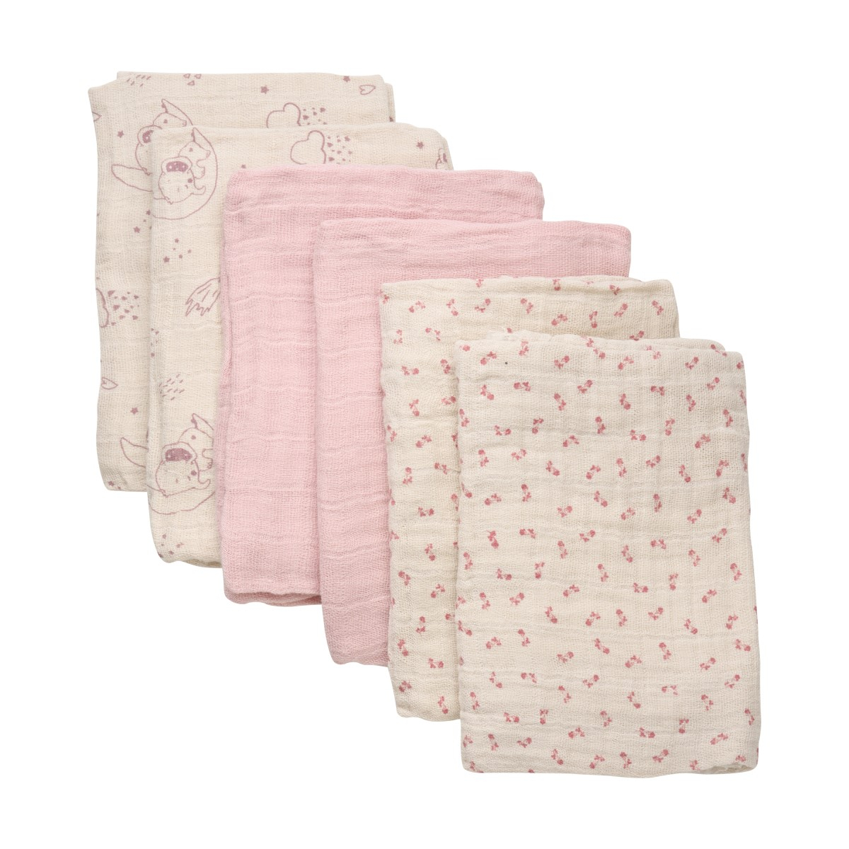Roza plenice iz organskega bombaža SLONČKI IN ROŽICE - 267 (6 KOSOV) Pippi®
