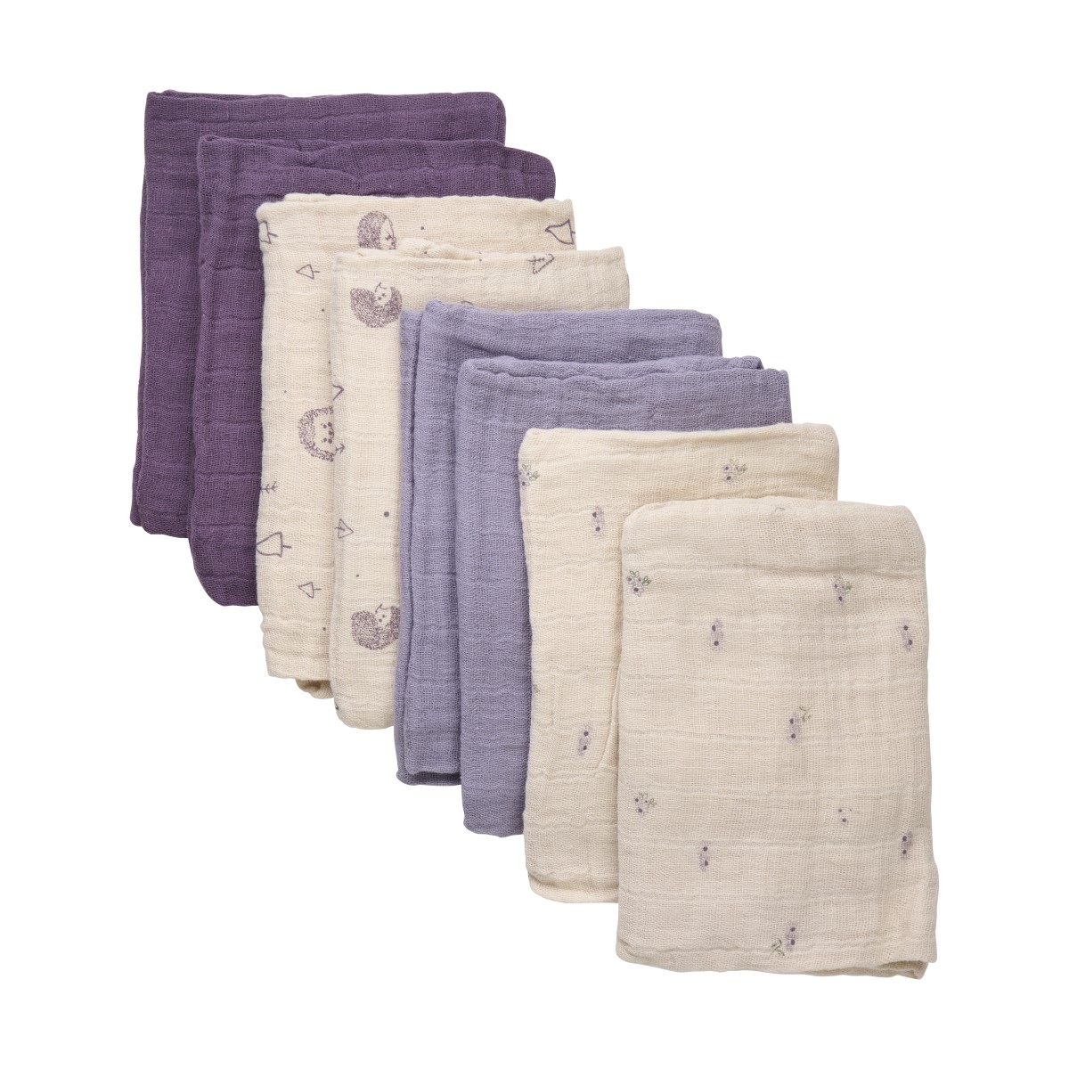 Vijolične plenice iz organskega bombaža ROŽICE IN JEŽKI - 662 (8 KOSOV) Pippi®